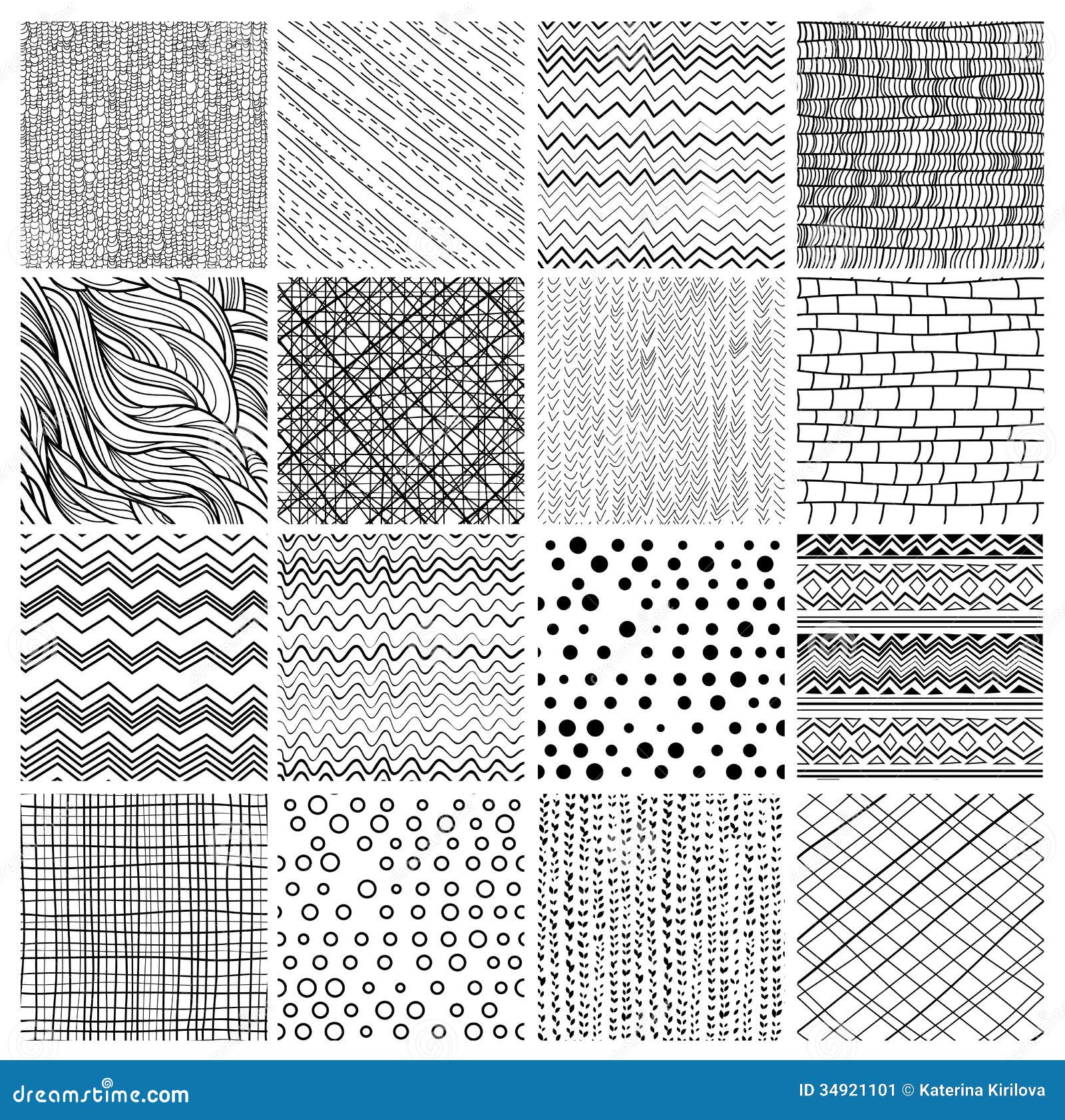 16 patterns stock illustration. Illustration of drawing - 34921101
