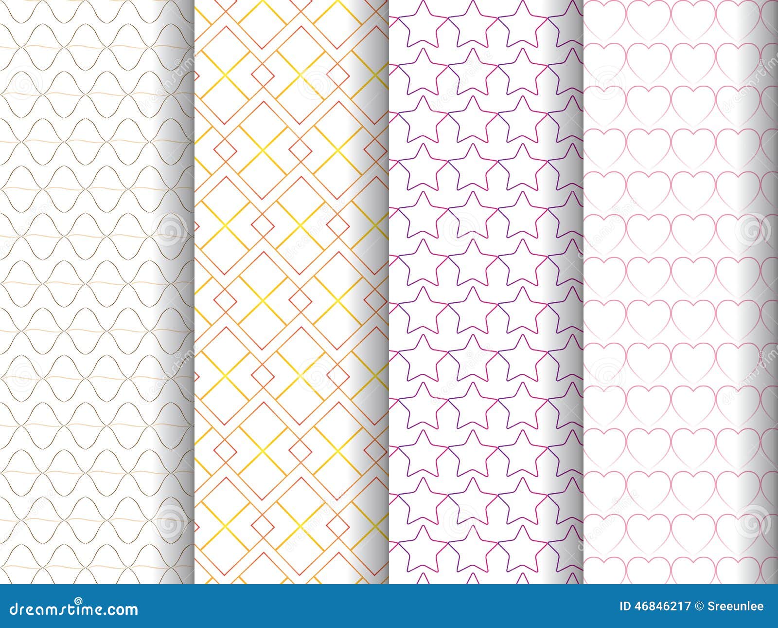 4 patterns set stock illustration. Illustration of chic - 46846217