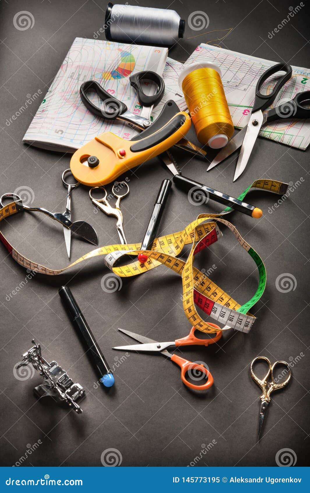 Patterns with Sewing Threads Stock Image - Image of fabric, tailor ...