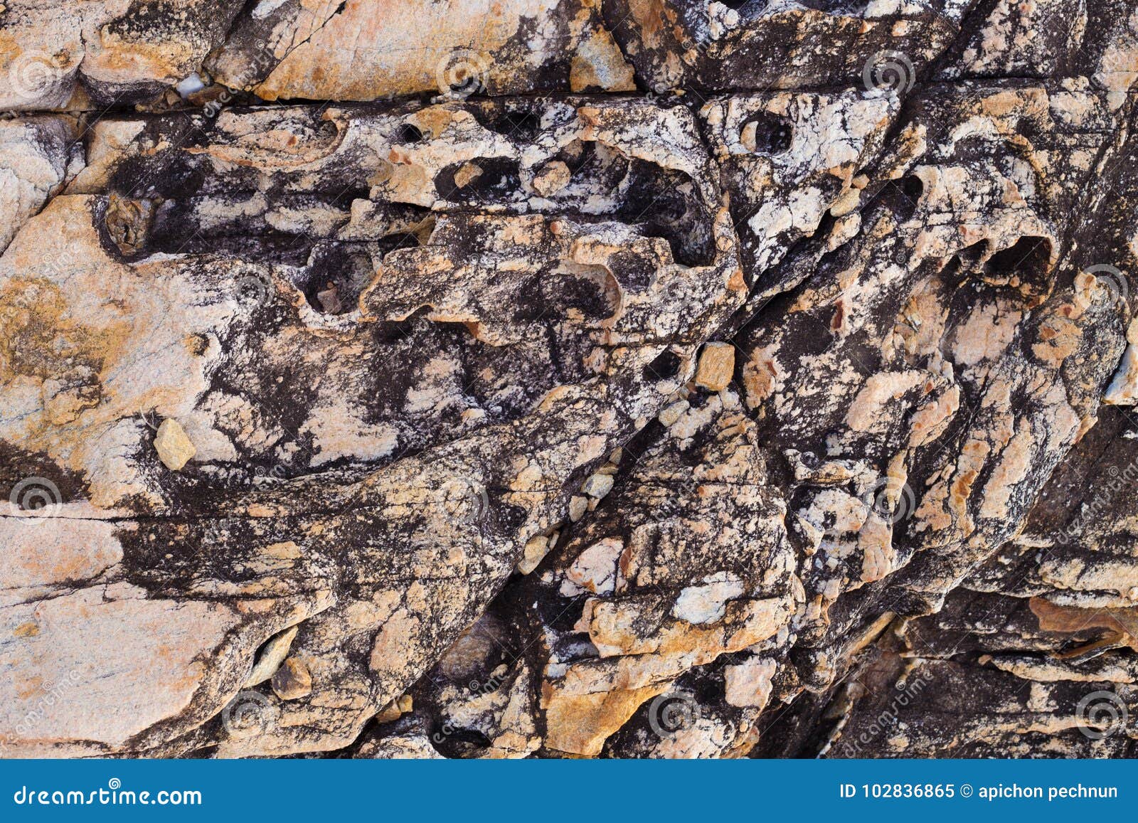 Patterns and Textures of the Old Volcanic Rock on the Beach for Stock ...