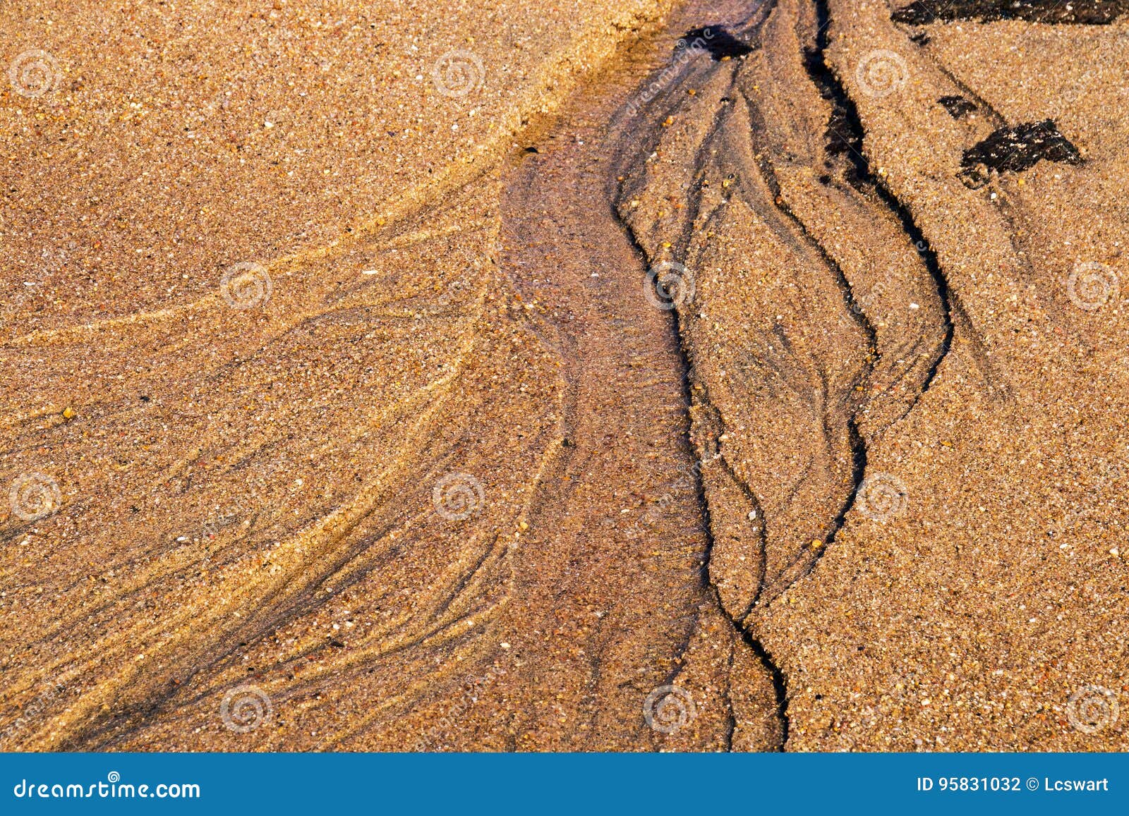 Patterns Textures and Ripples on Sandy Beach Shoreline Stock Photo ...