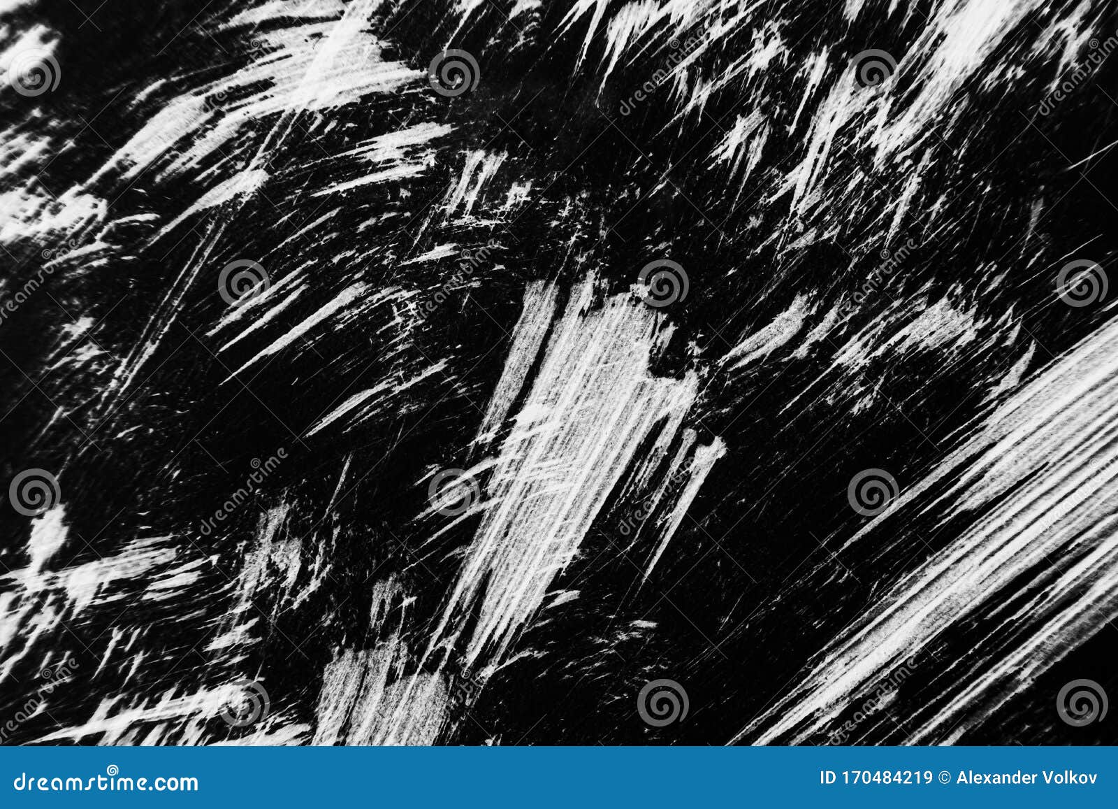 Patterns of White Paint from a Brush on a Black Background Stock ...