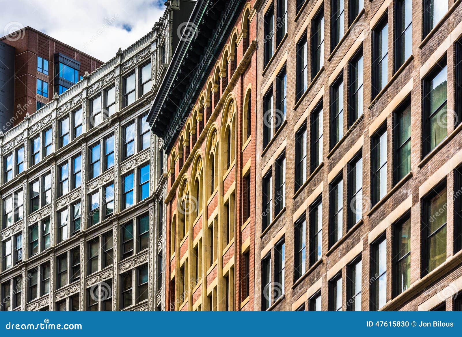 Patterns of Windows on Buildings in Boston, Massachusetts. Stock Photo ...