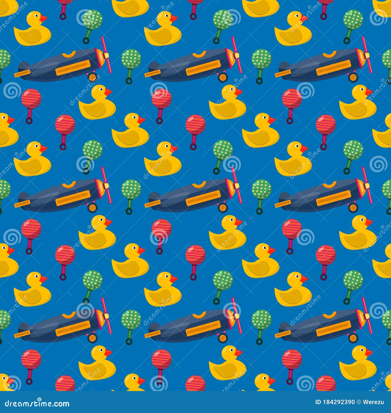 Kids Toys Seamless Pattern Vector Illustration Background Stock Vector ...