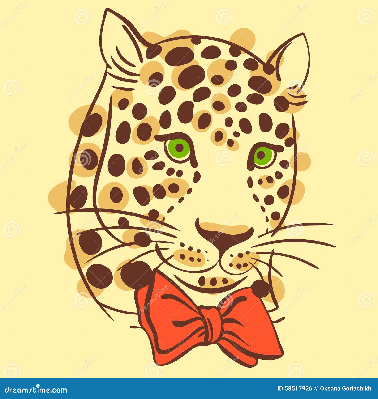 Pattrn 02 de 022 leopardos ilustração stock. Ilustração de retrato ...