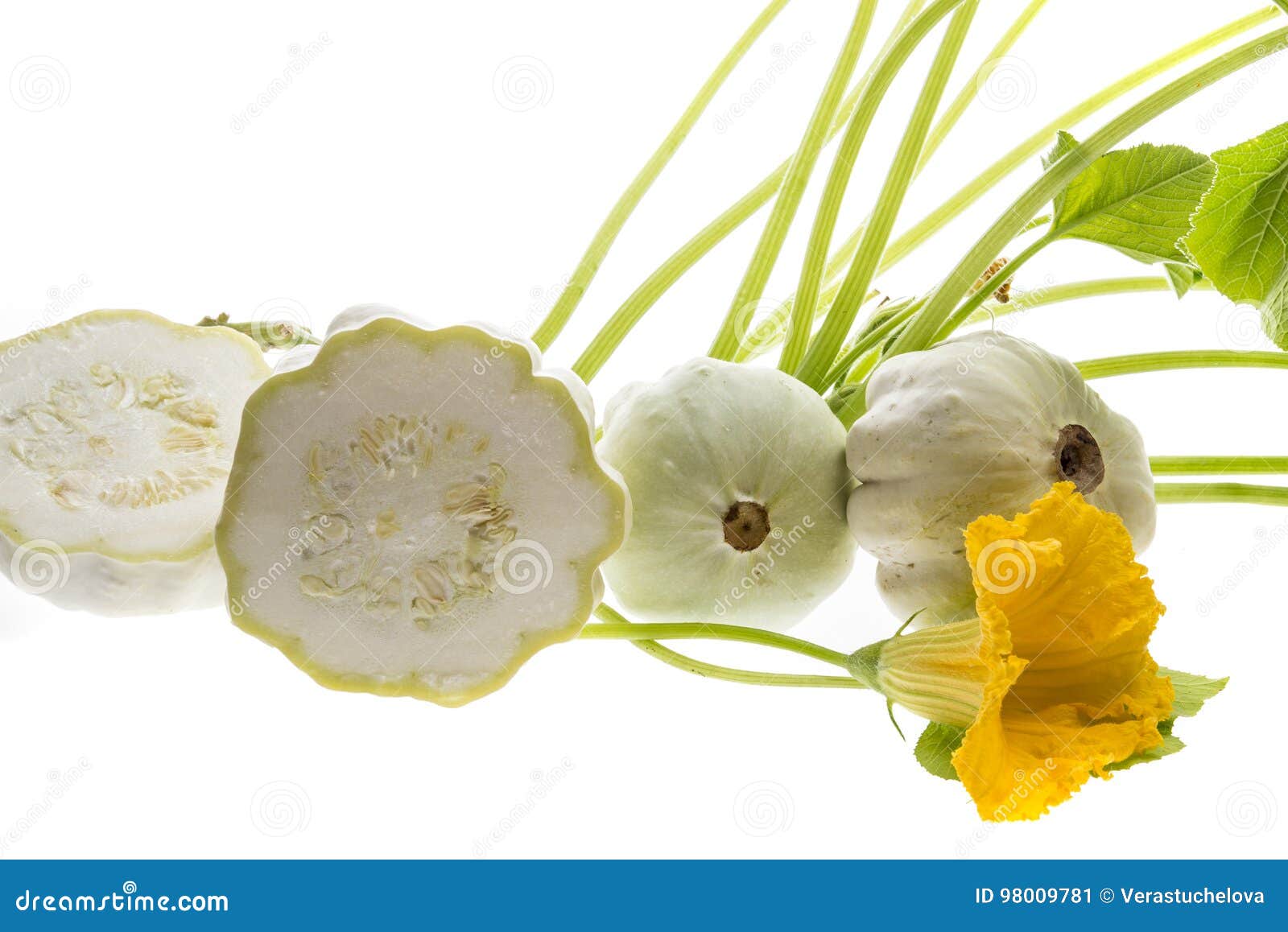 Pattypan, Witte Pompoen, Cucurbita-pepo Stock Afbeelding - Image of ...