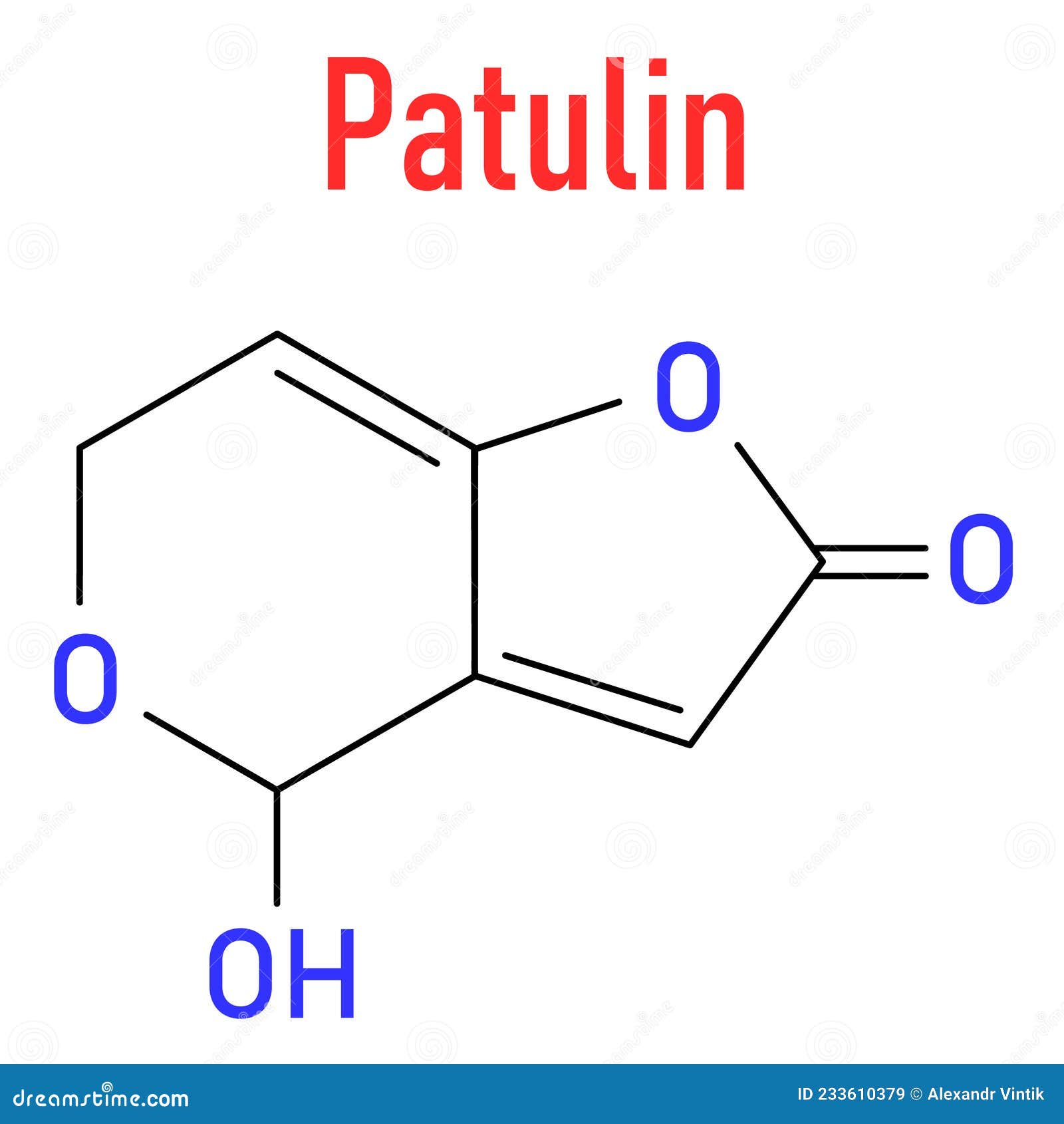 Patulin Mycotoxin Molecule. Skeletal Formula Stock Vector ...