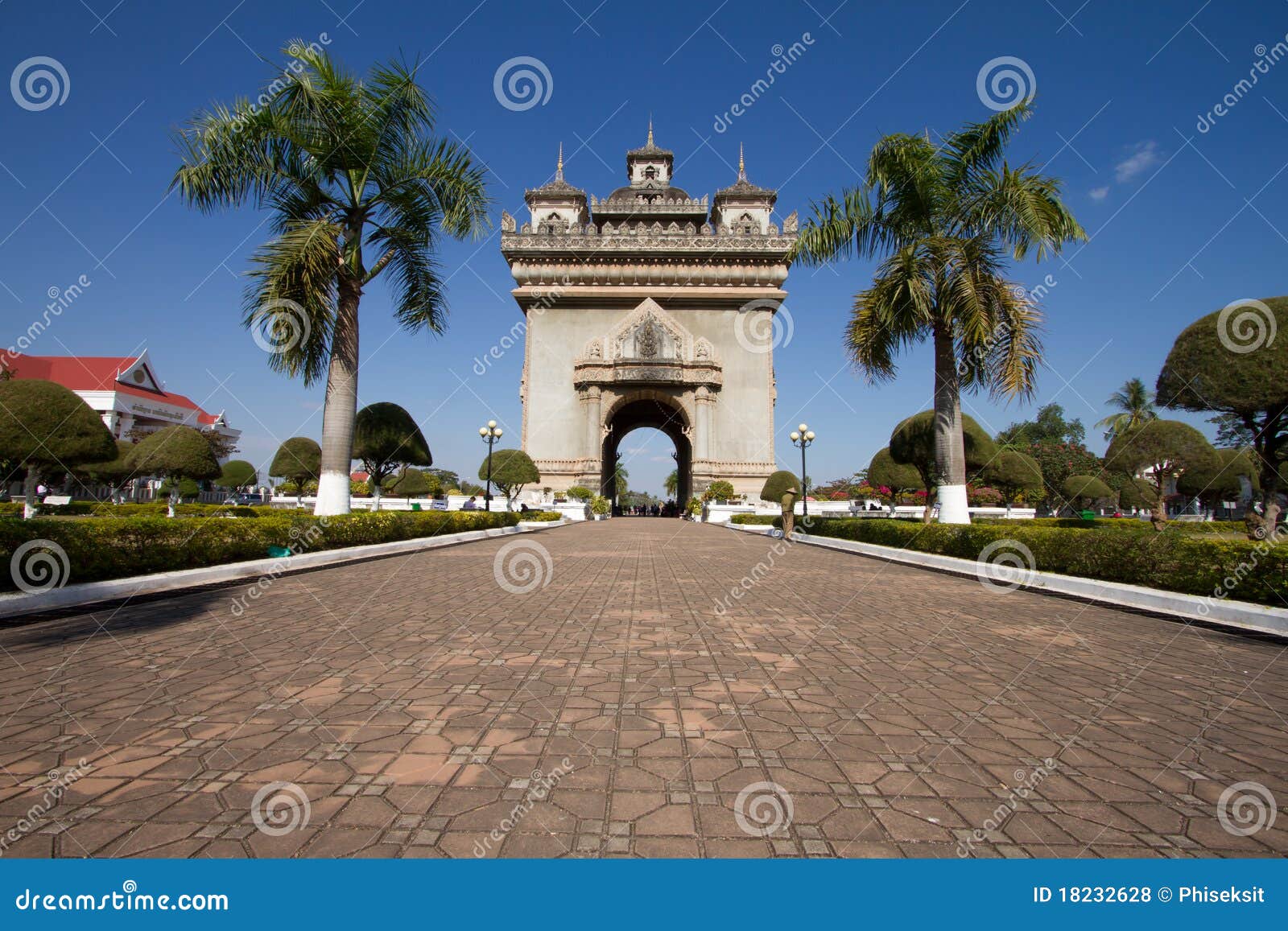 Patuxai,lao stock photo. Image of blue, square, outdoor - 18232628