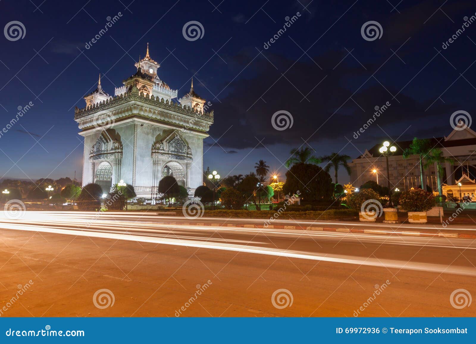 Patuxai stock photo. Image of park, historical, commemorate - 69972936