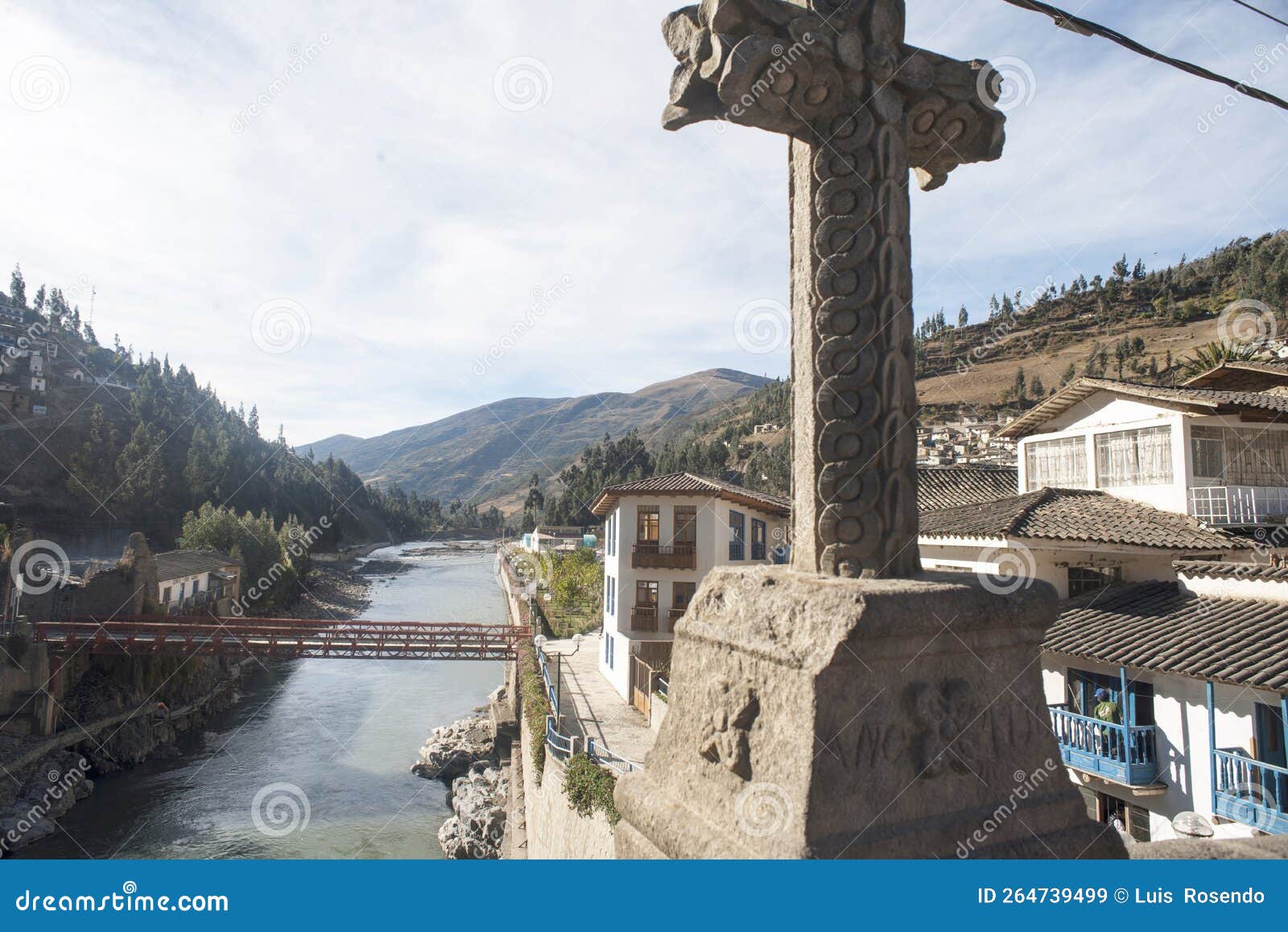 Paucartambo Picturesque Town with Colonial Bridge Over Cusco River Peru ...