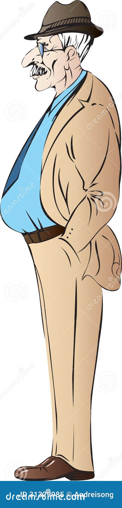 Paunchy old man stock illustration. Illustration of grandfather - 31329985