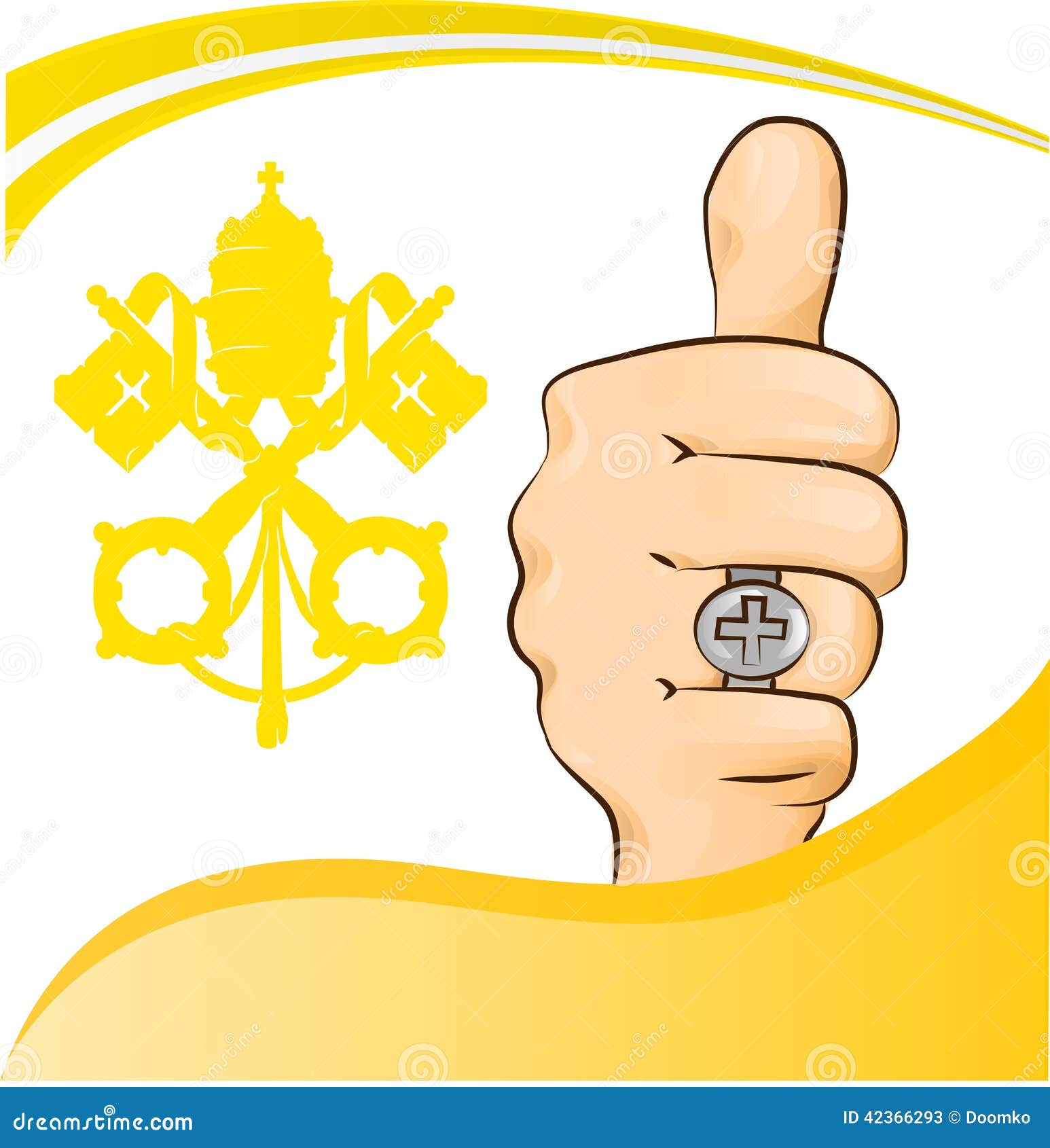 Paus Duim-omhooggaand Symbool Vector Illustratie - Illustration of stad ...