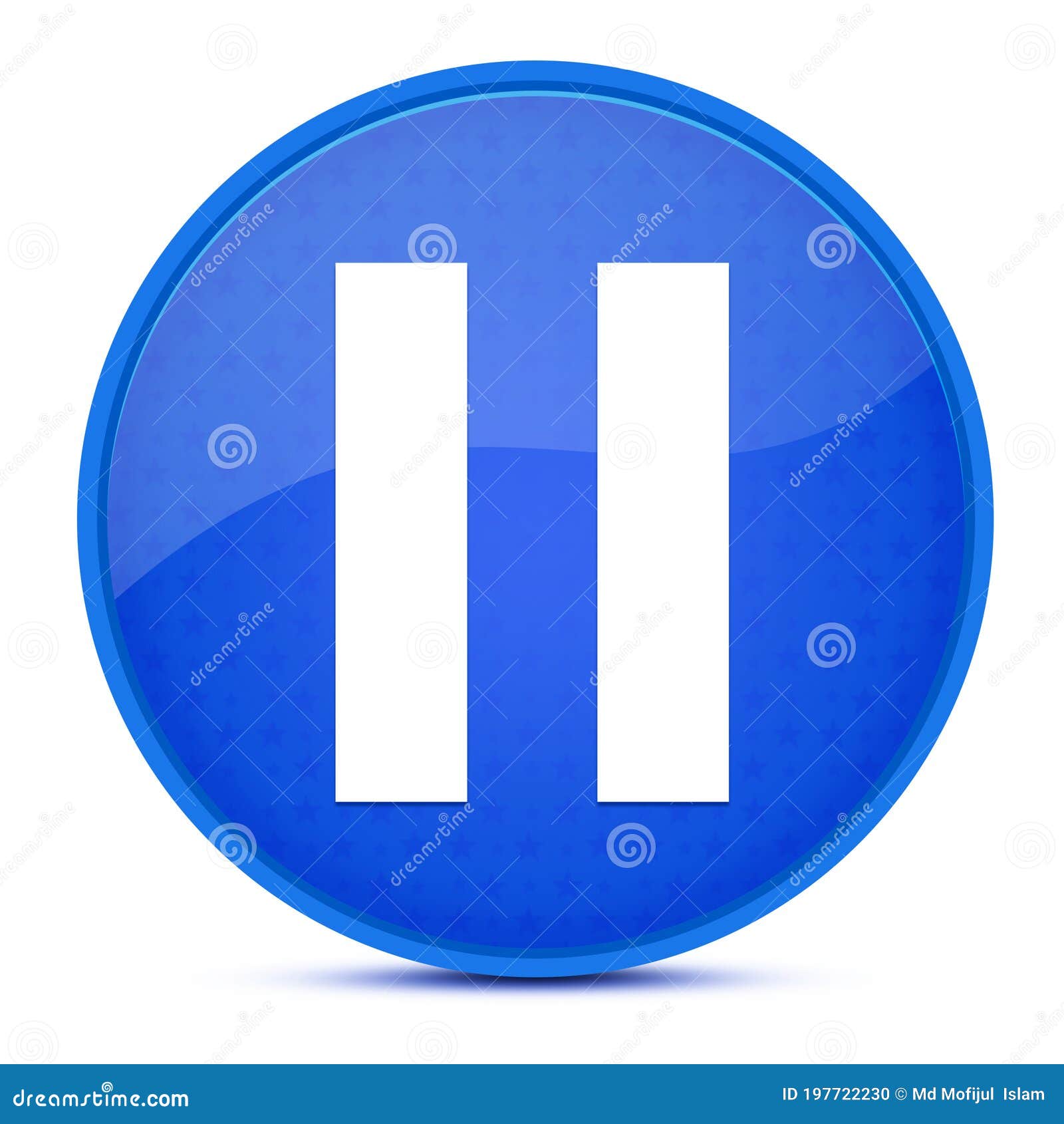 Pause Aesthetic Glossy Blue Round Button Abstract Stock Illustration ...
