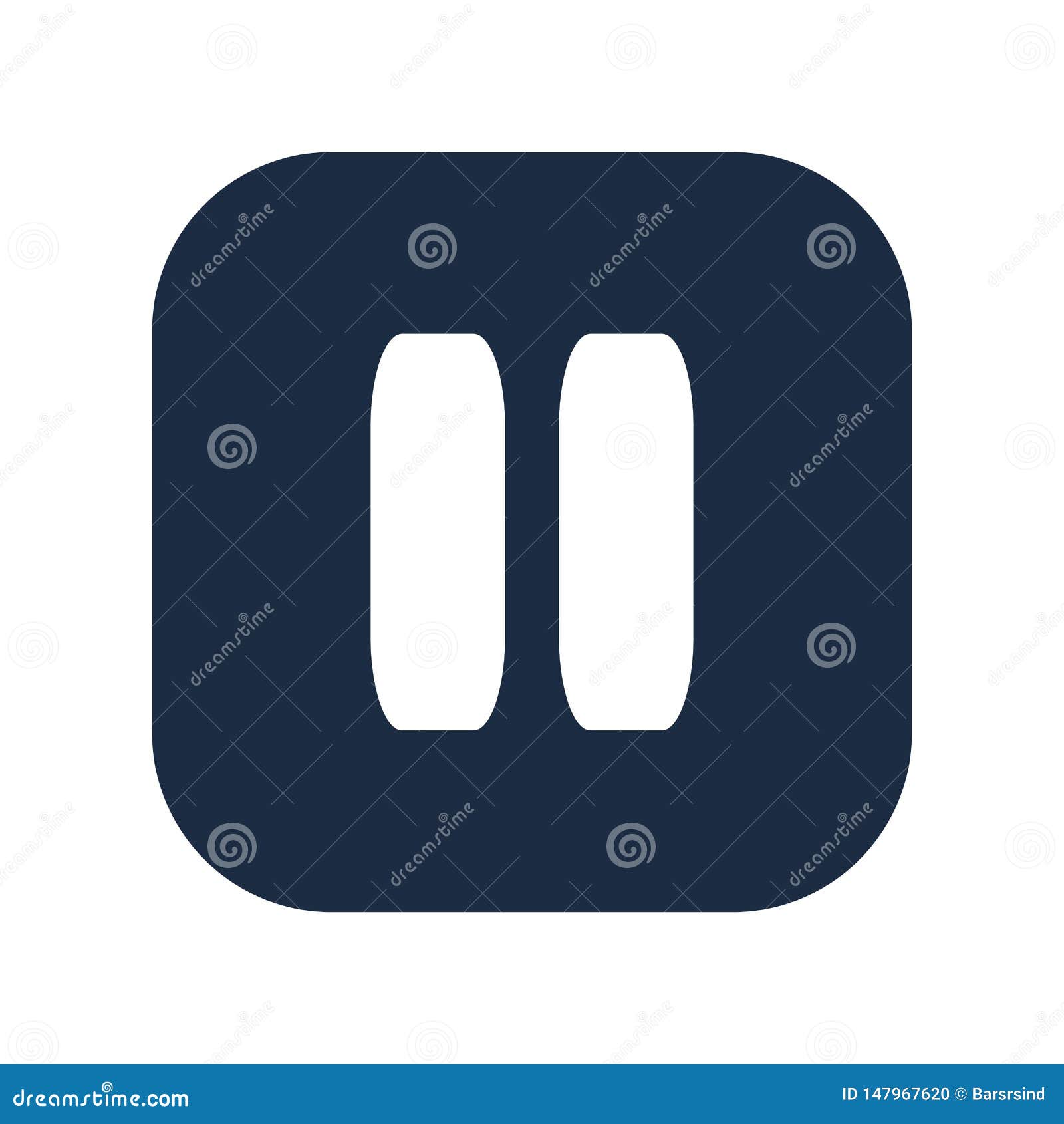 Pause Button Flat Vector Icon Stock Vector - Illustration of operating ...