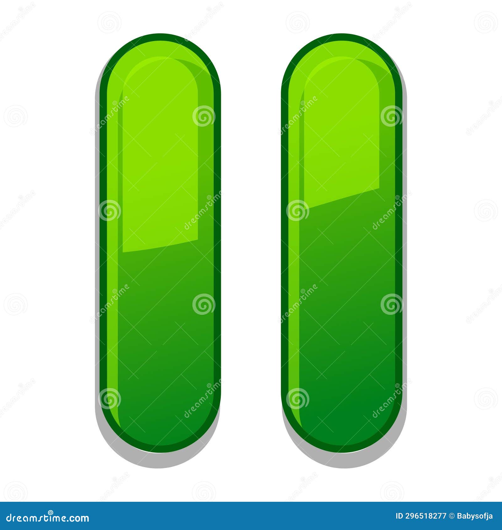 Pause button icon in green stock illustration. Illustration of video ...