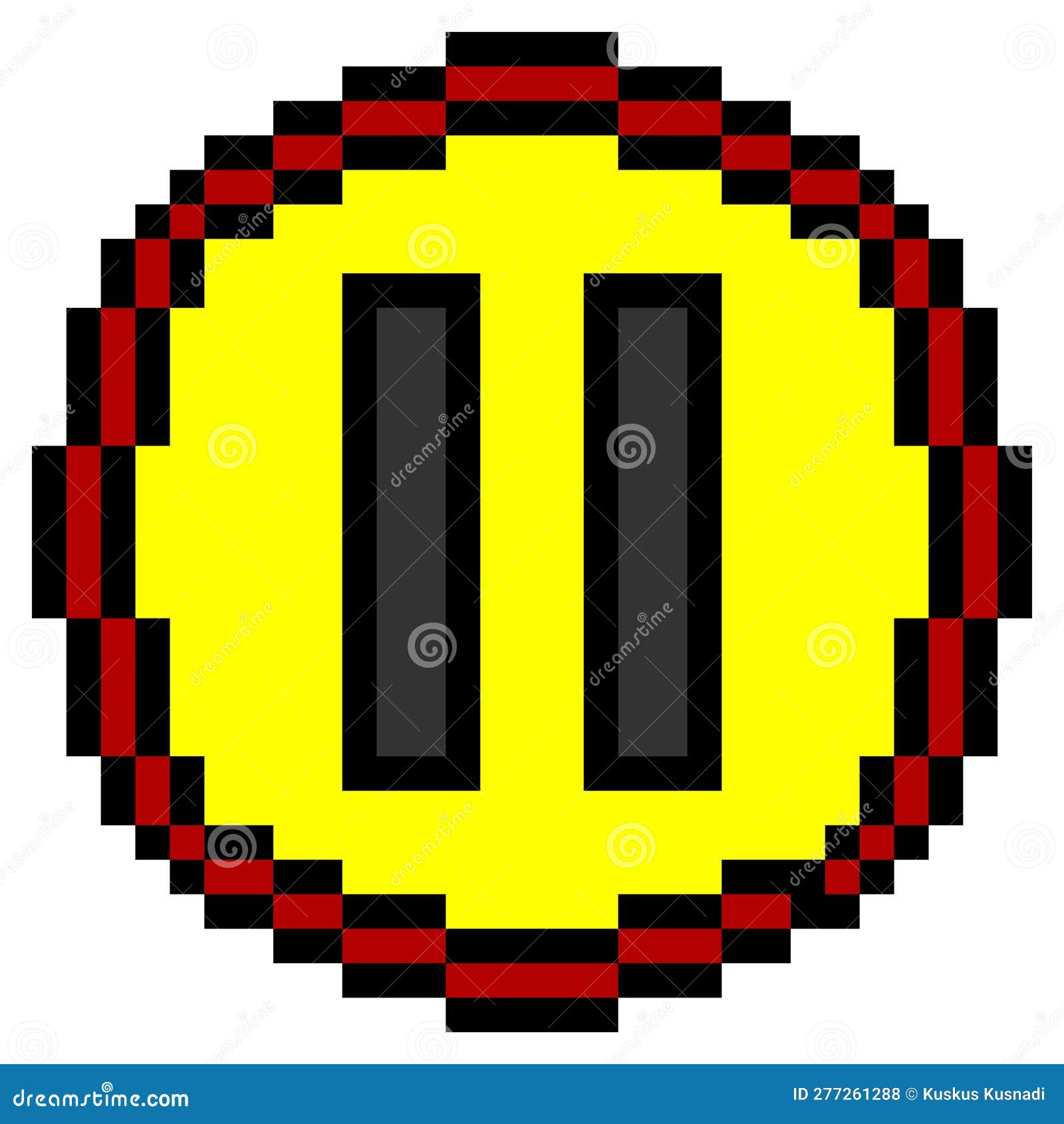 Pause Button Icon with Pixel Art Stock Vector - Illustration of icon ...