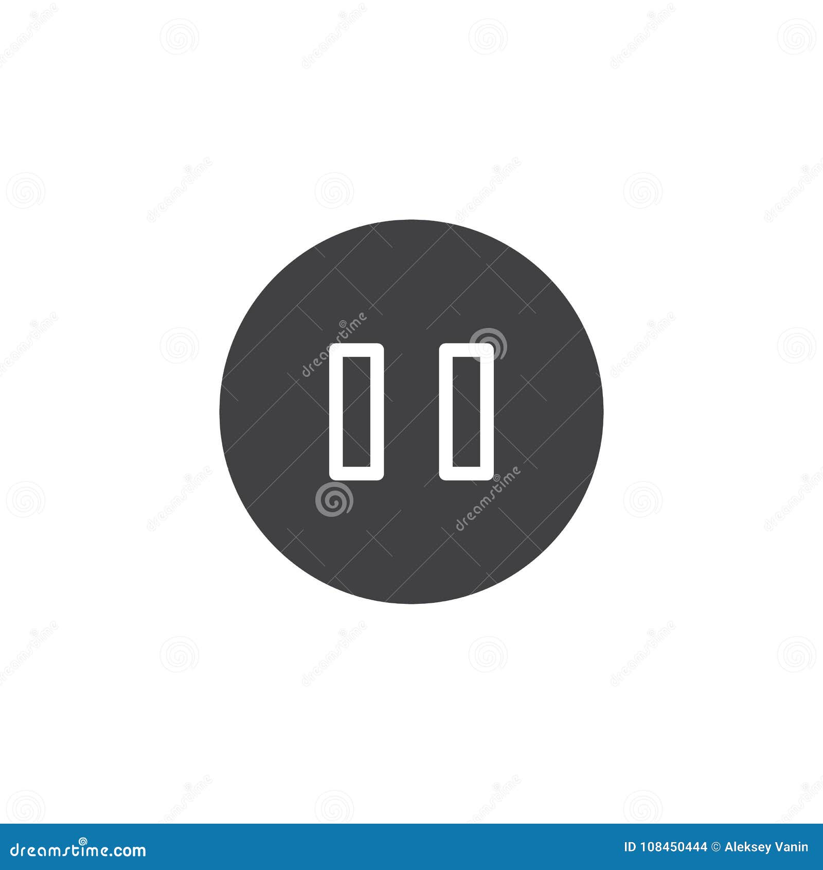Pause button icon vector stock vector. Illustration of audio - 108450444