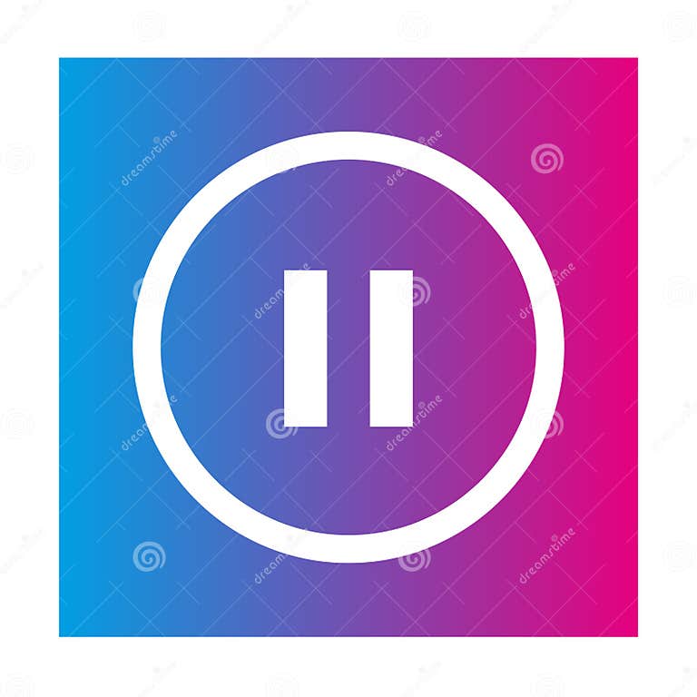Pause Button Icon. Vector Pause Button. Pause Button Isolated on White ...