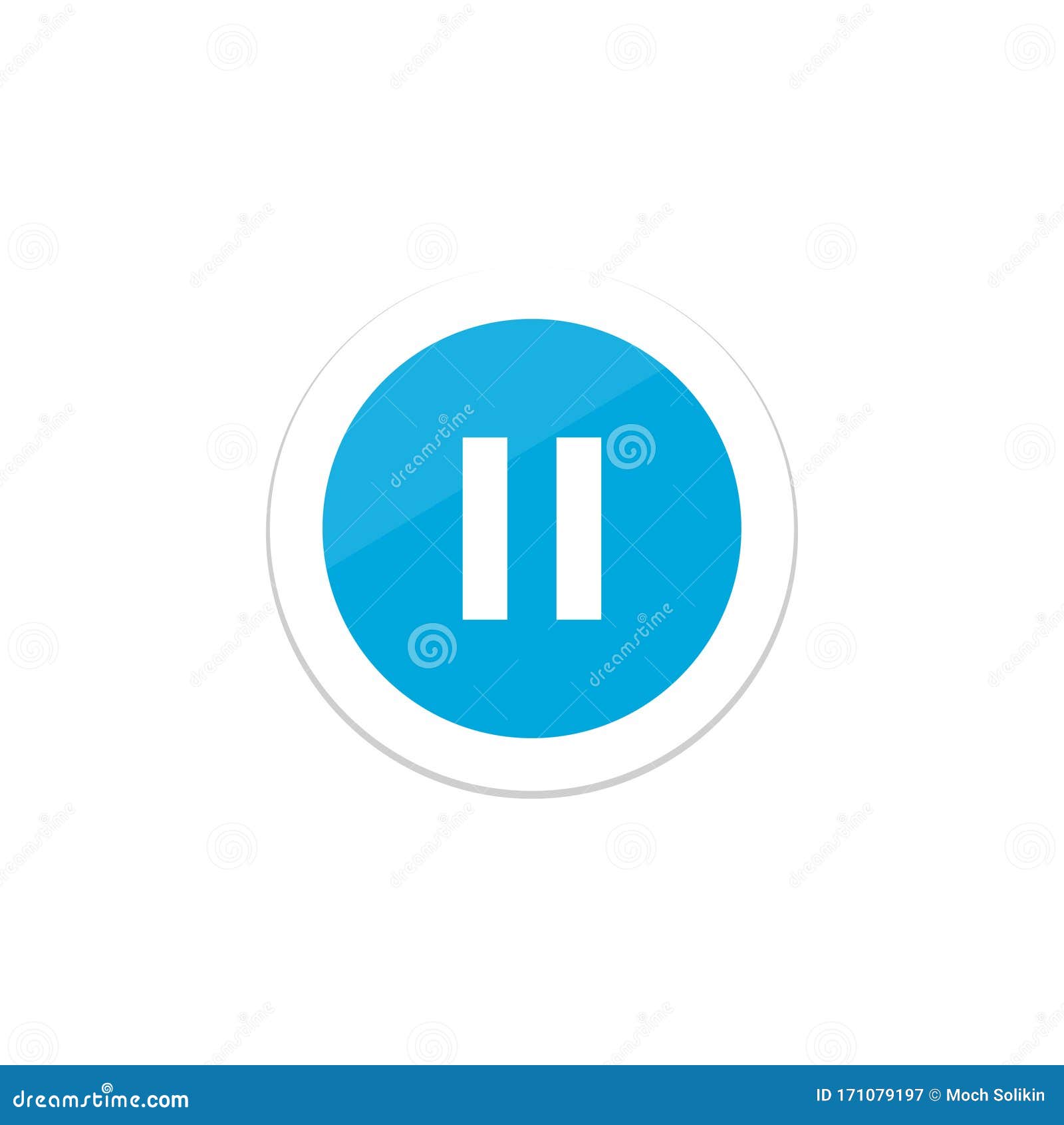 Pause Button Icon with a White Background Stock Vector - Illustration ...