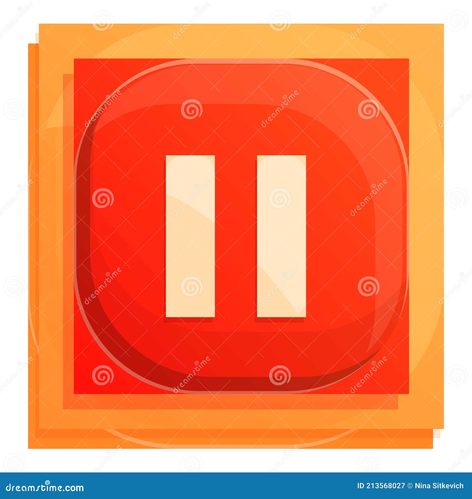 Pause Button Interface Icon, Cartoon Style Stock Vector - Illustration ...