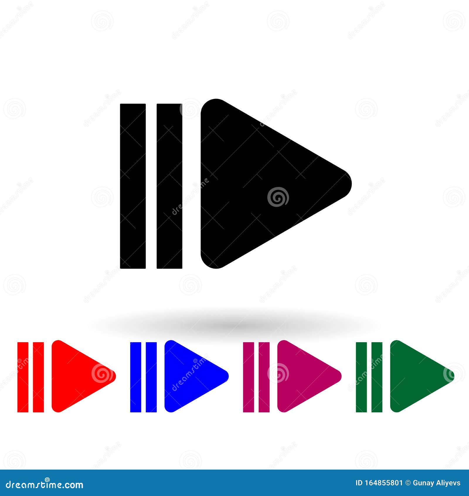 Pause Button Multi Color Icon. Simple Glyph, Flat Vector of Music ...