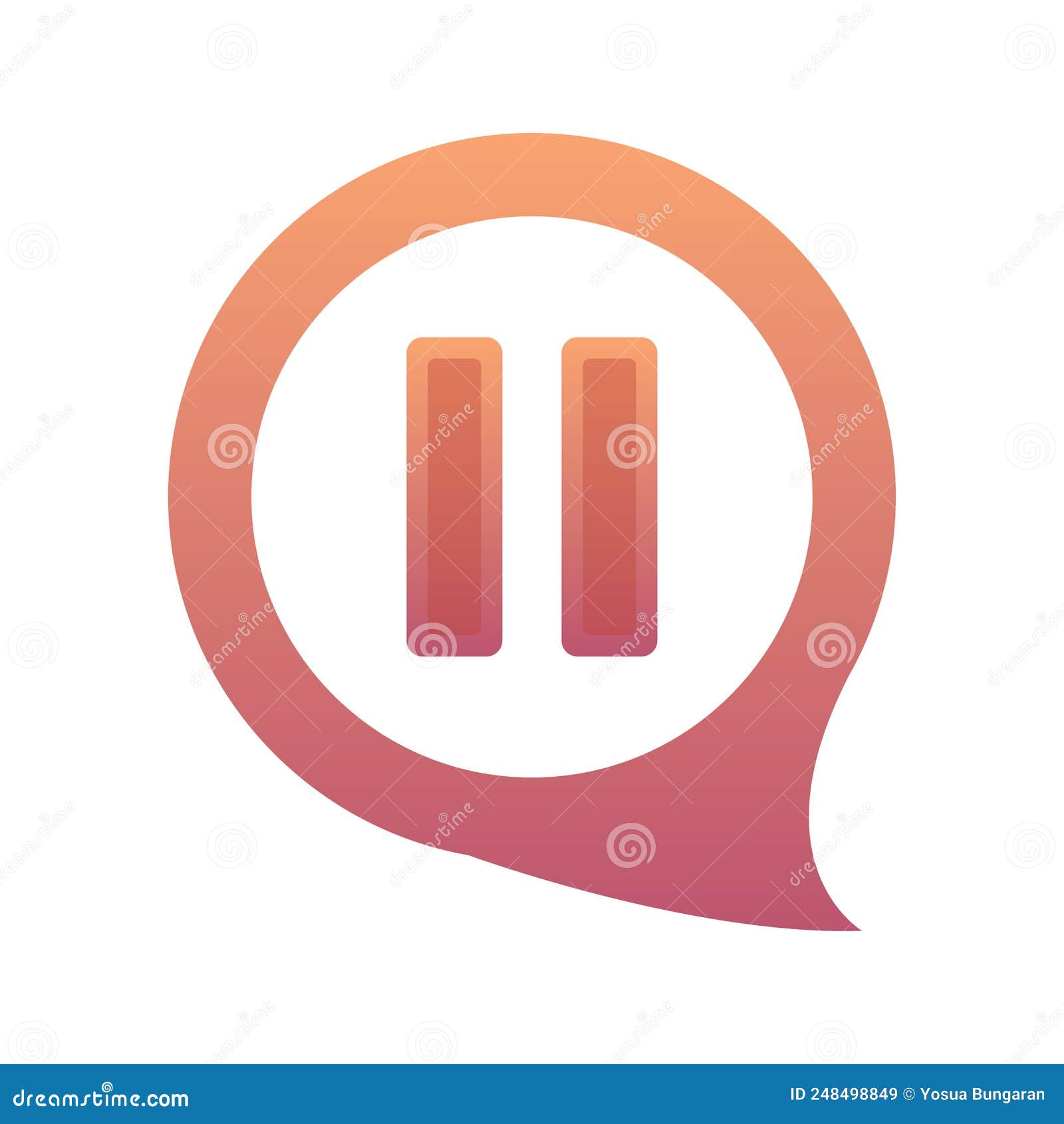 Pause Chat Logo Gradient Design Template Icon Stock Vector ...