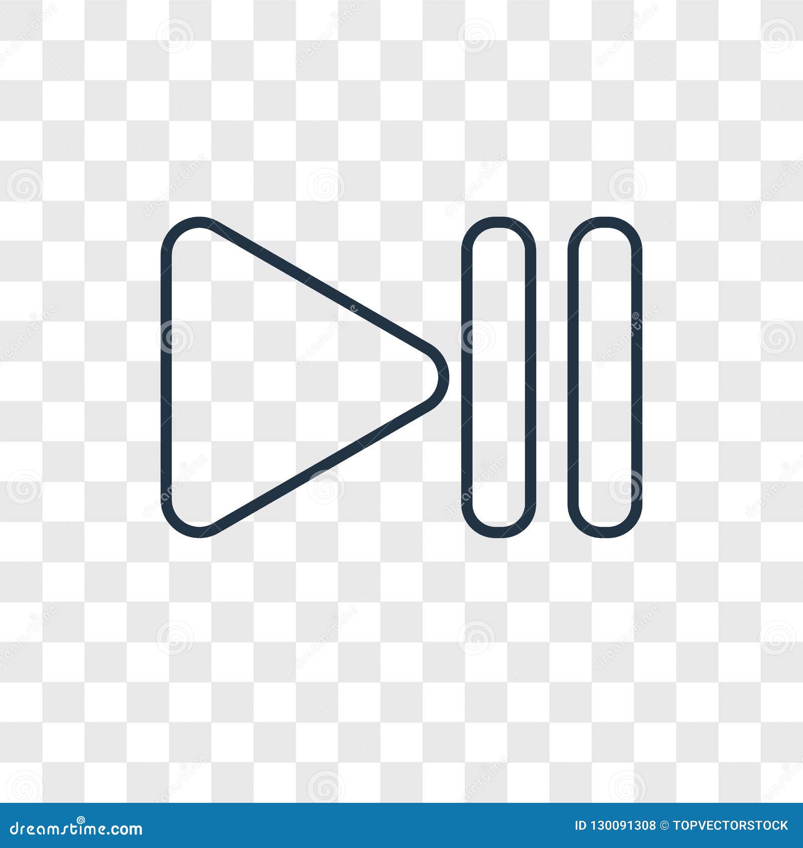 Pause Concept Vector Linear Icon Isolated on Transparent Background ...