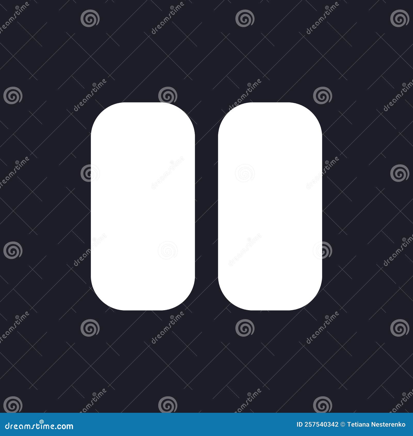 Pause Dark Mode Glyph Ui Icon Stock Vector - Illustration of interface ...