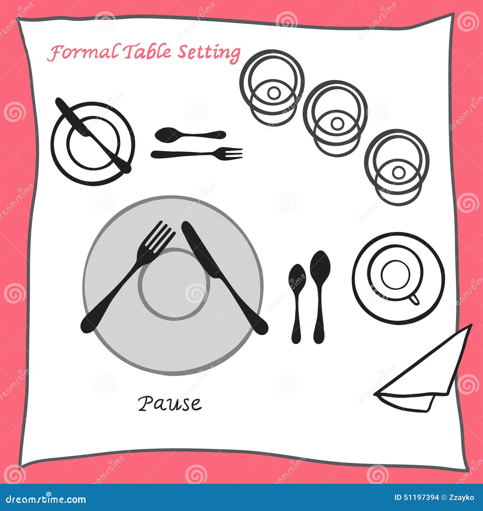 Lunch Place Setting Clipart