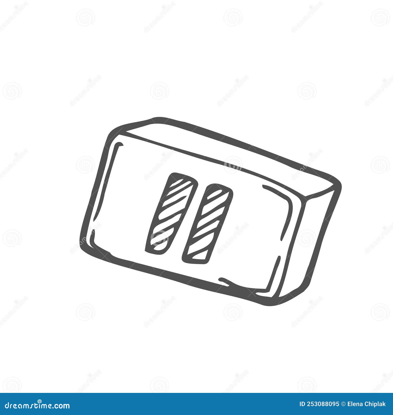 Pause Doodle Outline Icon. Pause Isolated Button Drawing Element ...