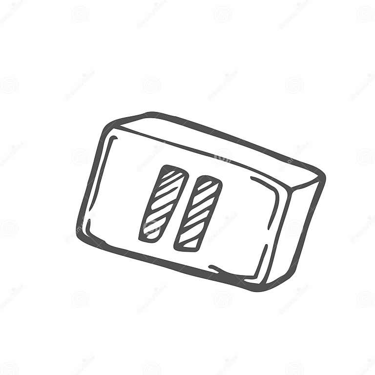 Pause Doodle Outline Icon. Pause Isolated Button Drawing Element ...