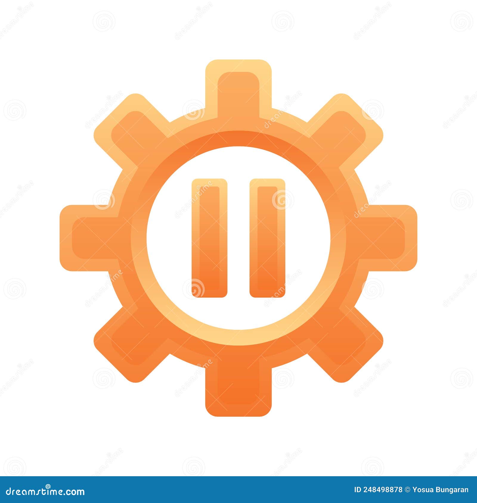 Pause Gear Logo Gradient Design Template Icon Stock Vector ...