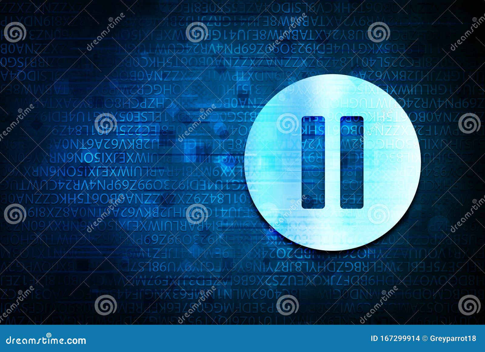 Pause Icon Abstract Blue Background Illustration Design Stock ...