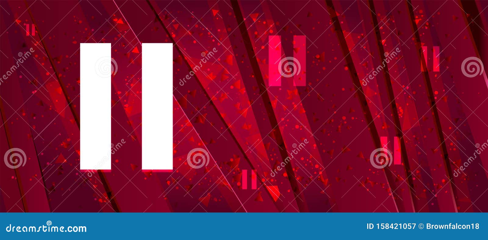 Pause Icon Abstract Design Bright Red Banner Background Stock Vector ...