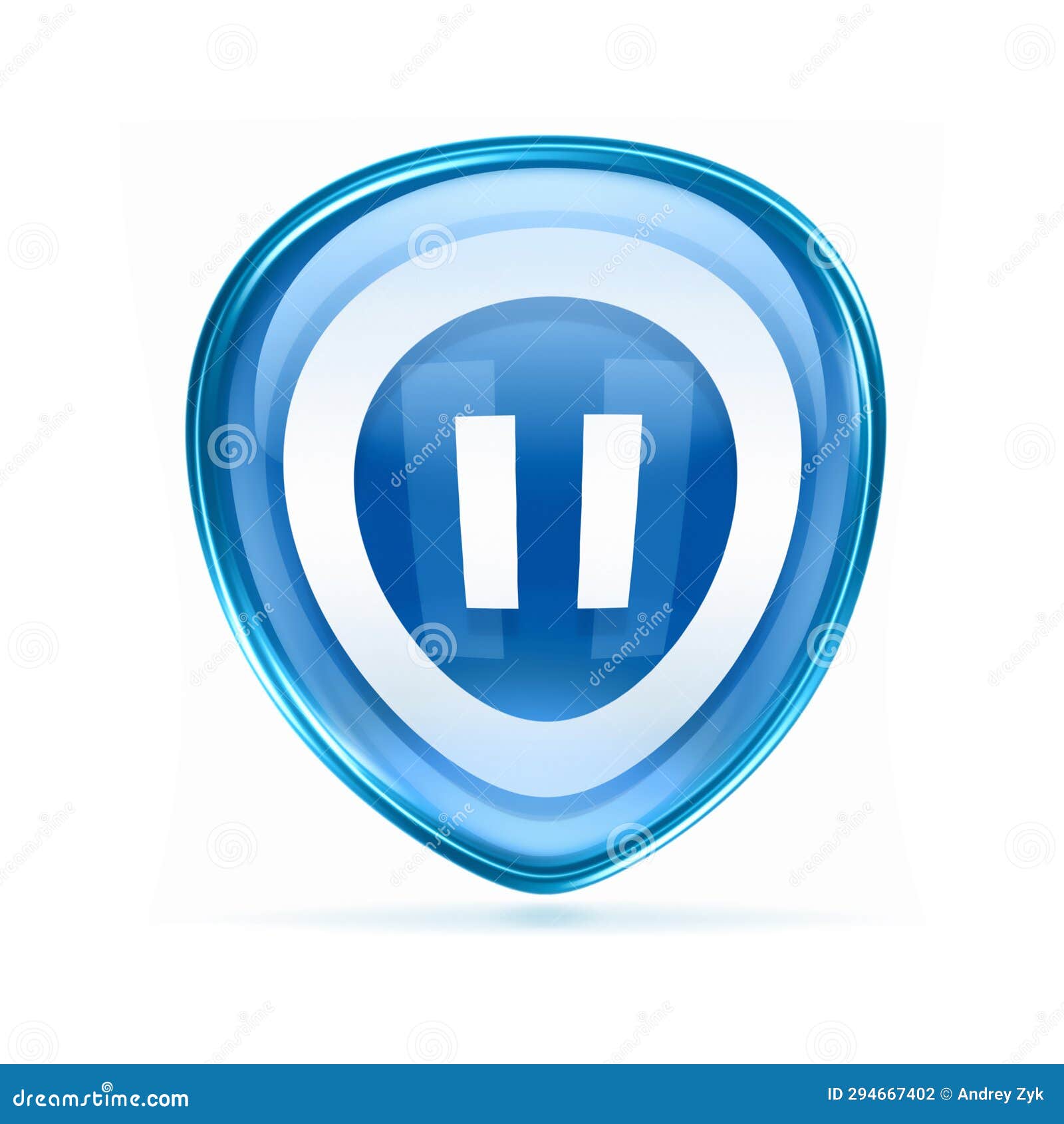 Pause icon blue. stock illustration. Illustration of audio - 294667402