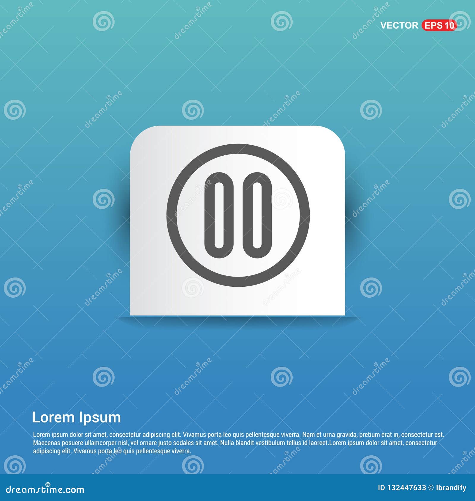 Pause Icon - Blue Sticker Button Stock Vector - Illustration of ...