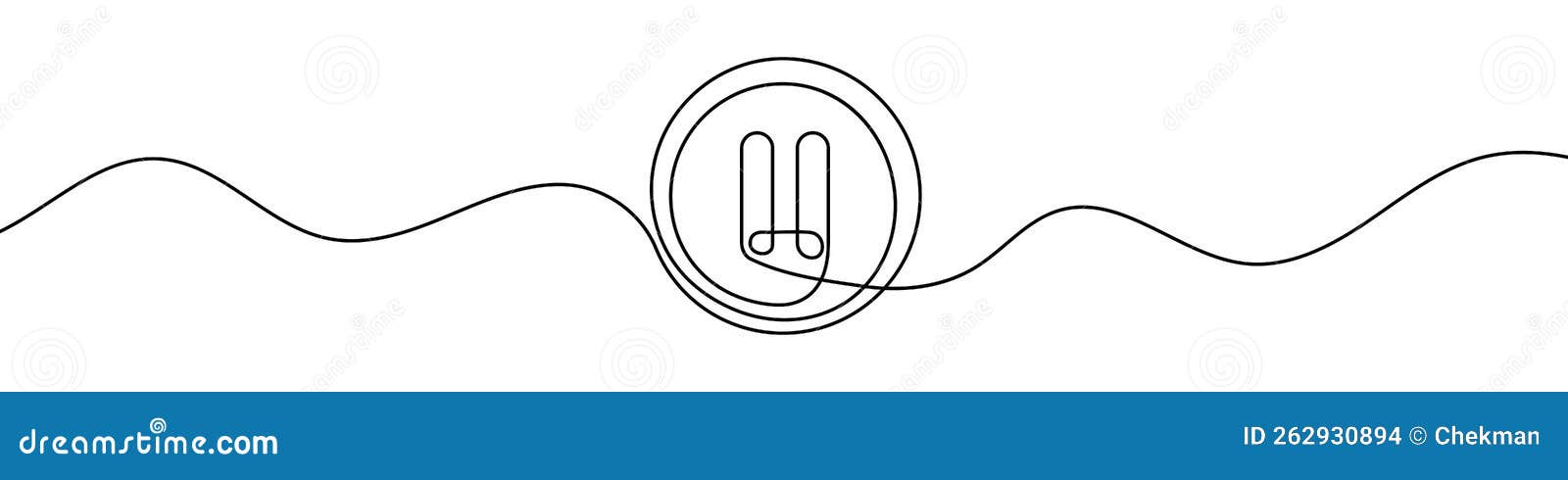 Pause Icon in Continuous Line Drawing Style. Line Art of Pause Button ...