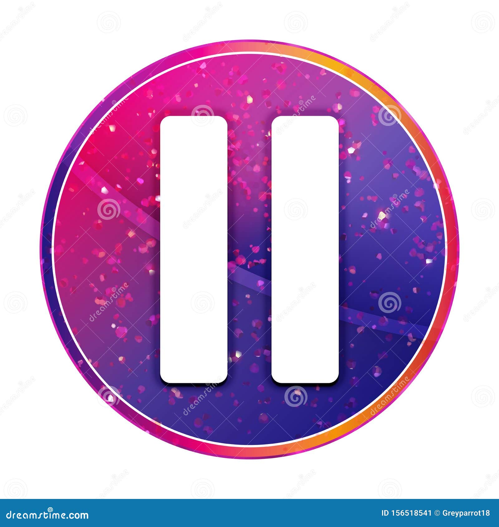 Pause Icon Creative Trendy Colorful Round Button Illustration Stock ...