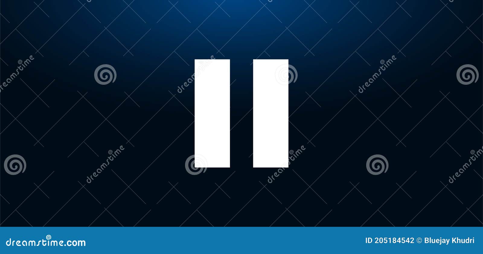 Pause Icon Crystal Blue Banner Background Stock Illustration ...