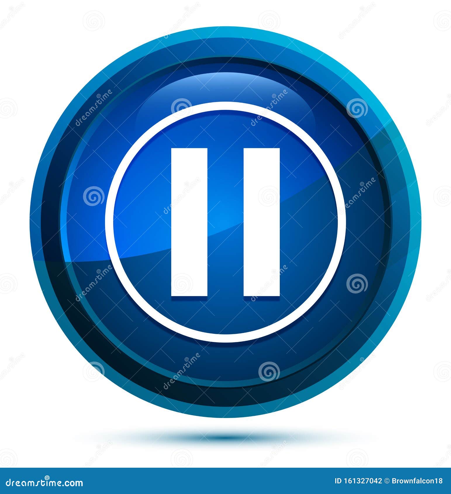 Pause Icon Elegant Blue Round Button Illustration Stock Vector ...