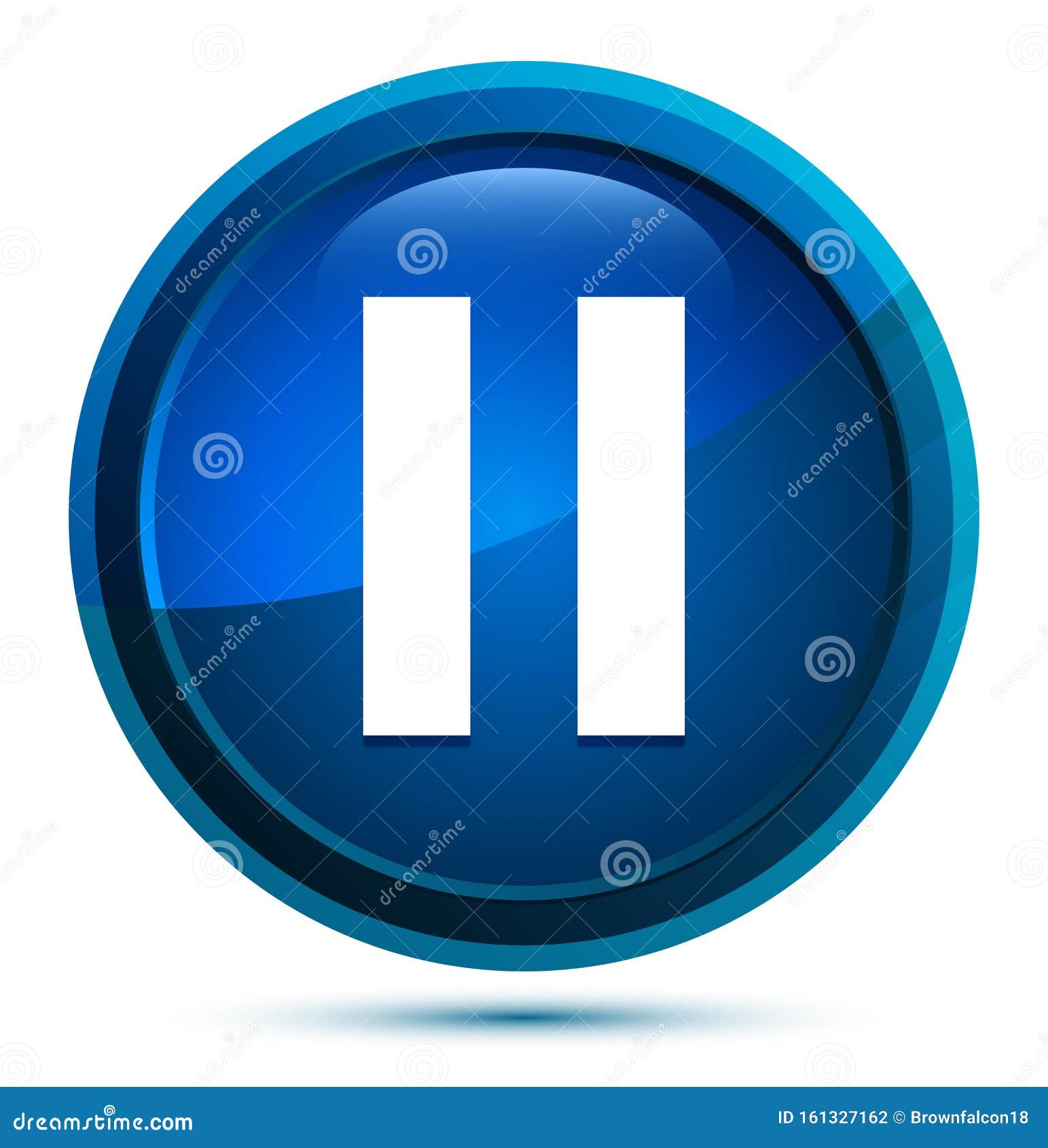 Pause Icon Elegant Blue Round Button Illustration Stock Vector ...