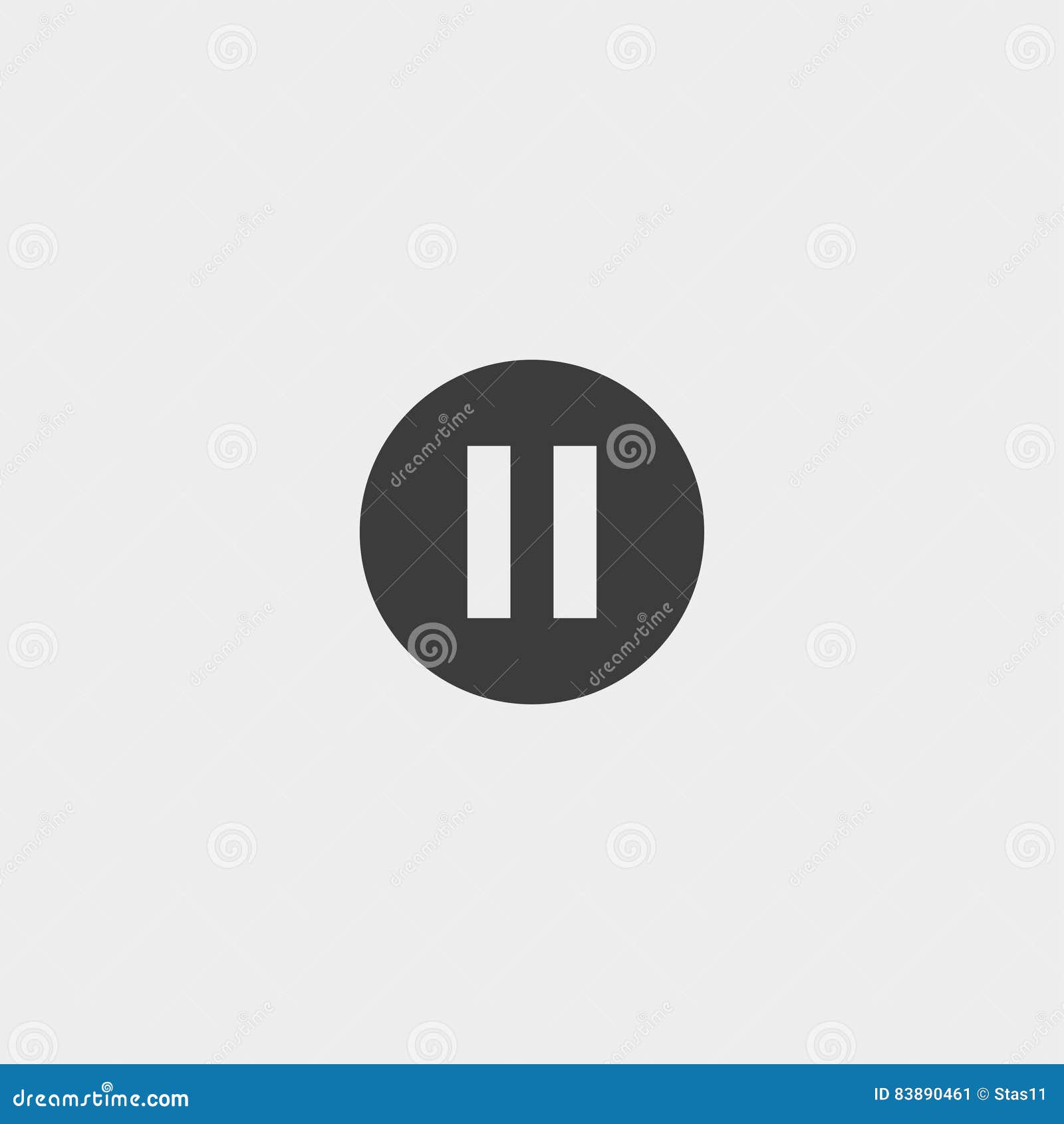 Pause Icon in a Flat Design in Black Color. Vector Illustration Eps10 ...