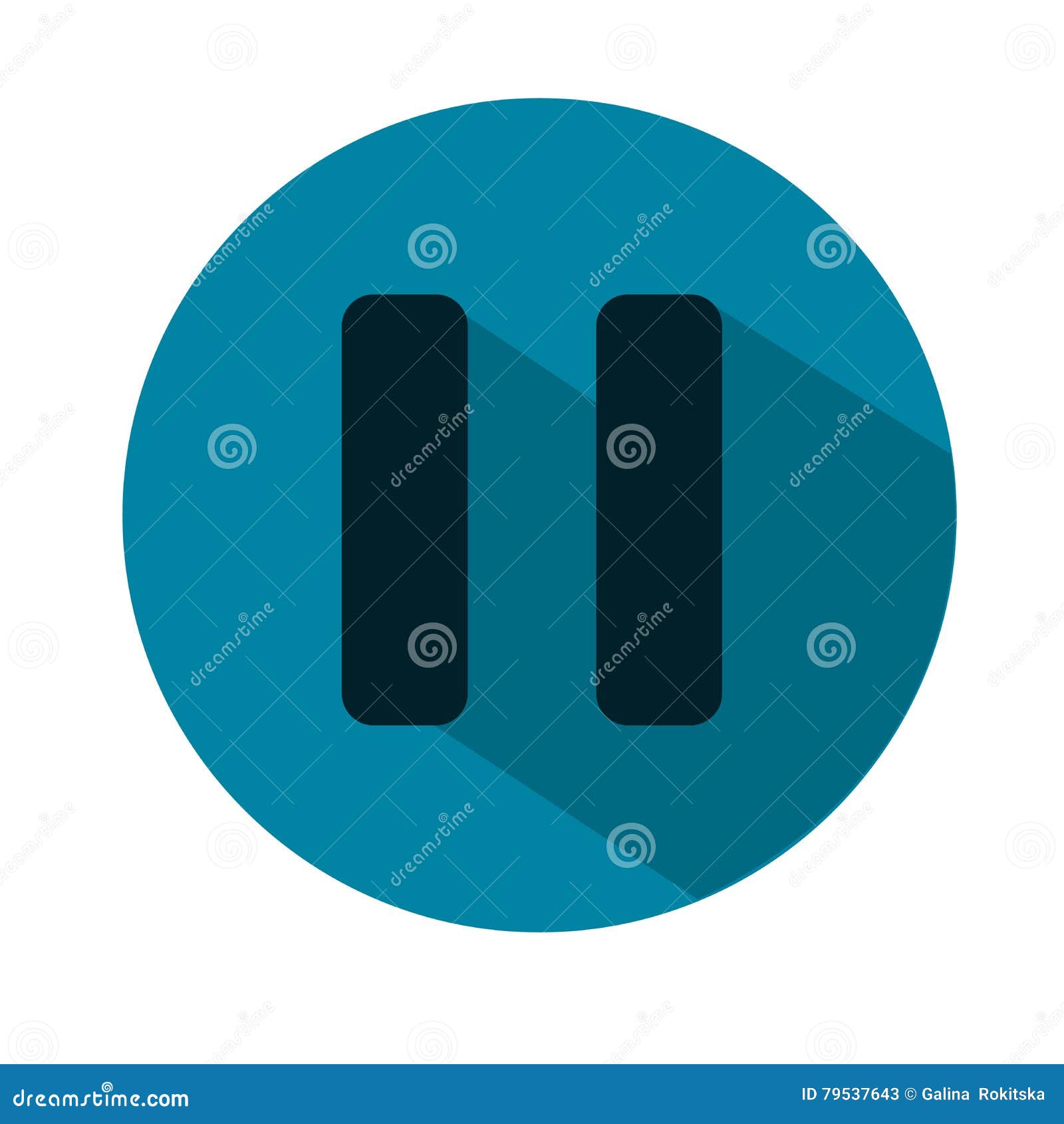 Pause Icon Flat Illustration. Blue Icon. Vector Illustration Stock ...