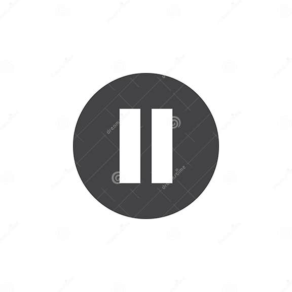 Pause Icon Flat Simple Outline Set Stock Illustration - Illustration of ...