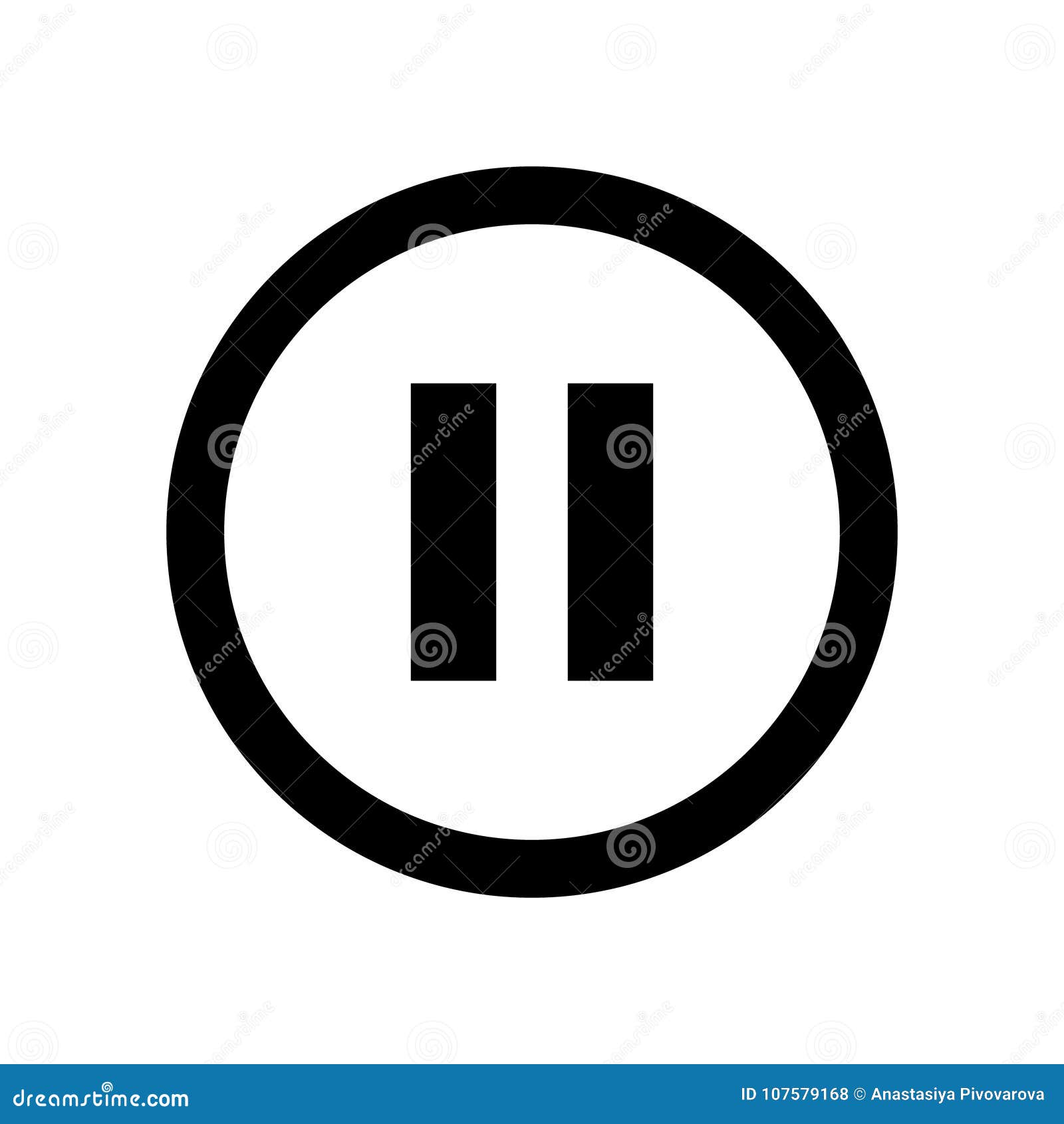 Pause the Icon in a Flat Style Stock Vector - Illustration of black ...