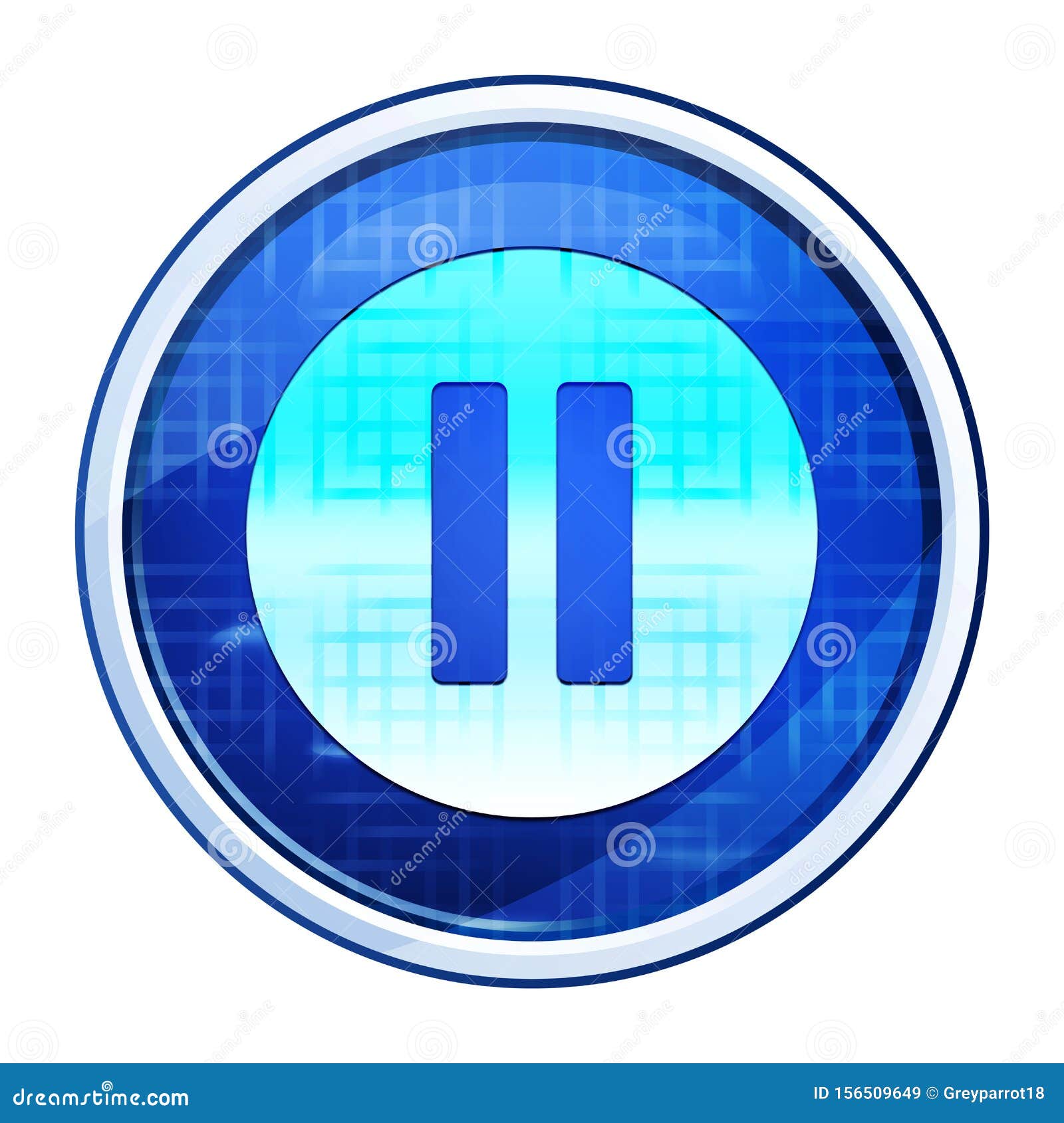Pause Icon Futuristic Blue Round Button Vector Illustration Stock ...