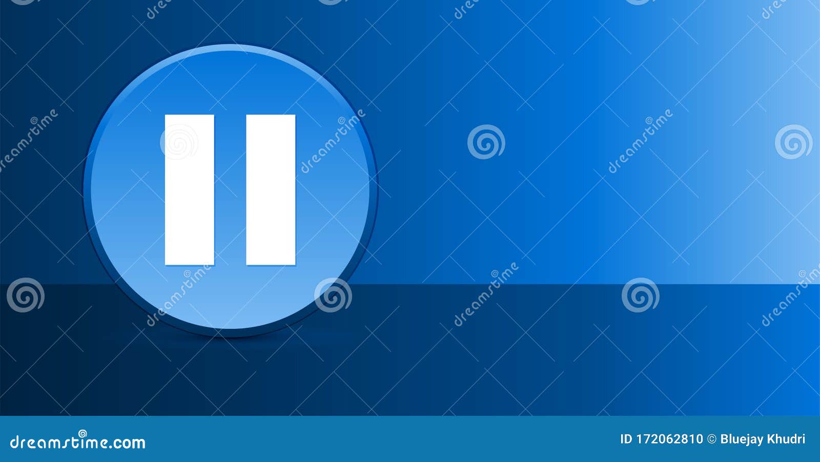 Pause Icon Glassy Modern Blue Button Abstract Background Stock ...