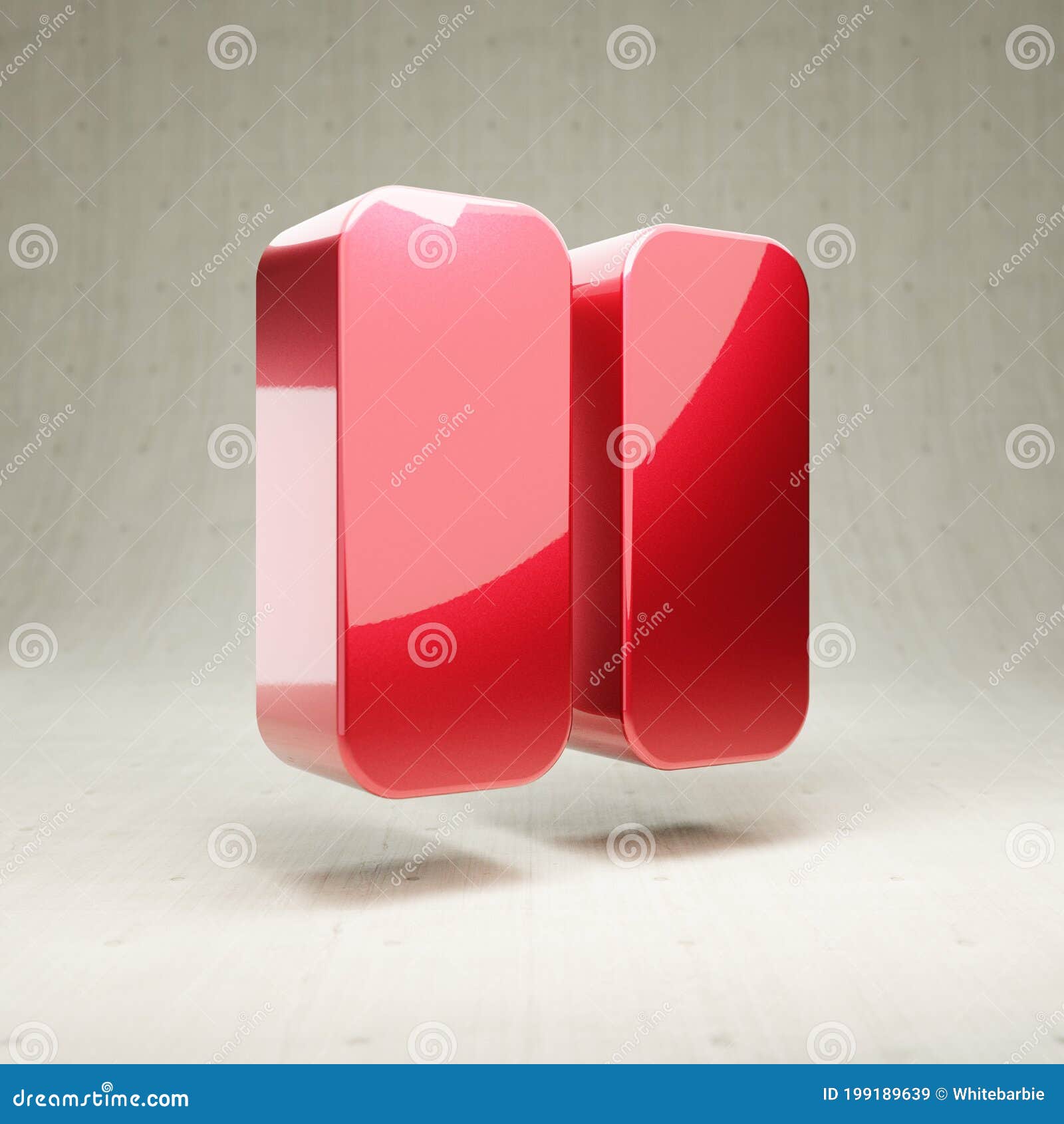Pause Icon. Red Glossy Metallic Pause Symbol Isolated on White Concrete ... Pause Icon. Red Glossy Metallic Pause Symbol Isolated on White Concrete ...