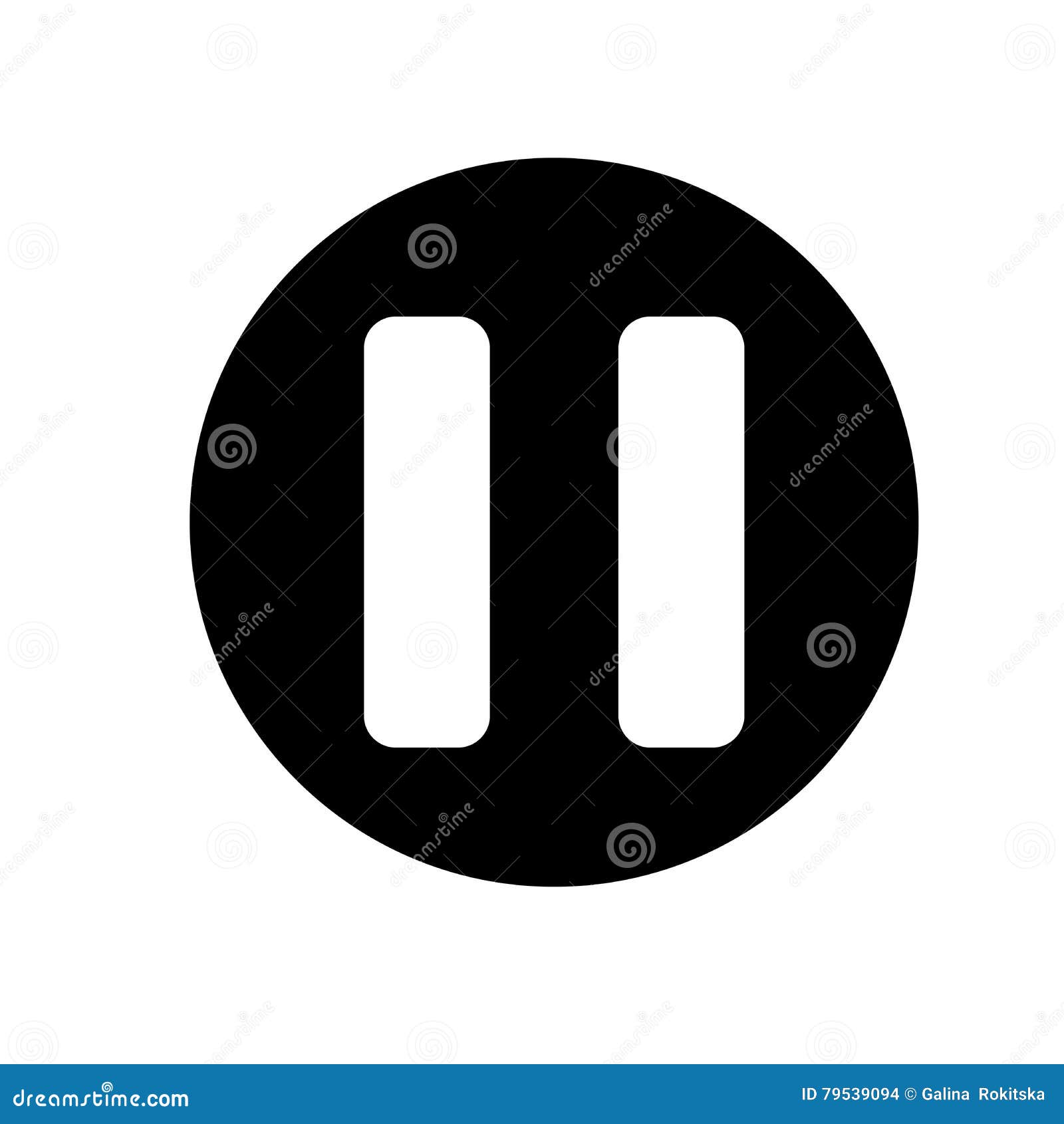 Pause Icon Illustration. Black and White Icon. Vector Illustration ...