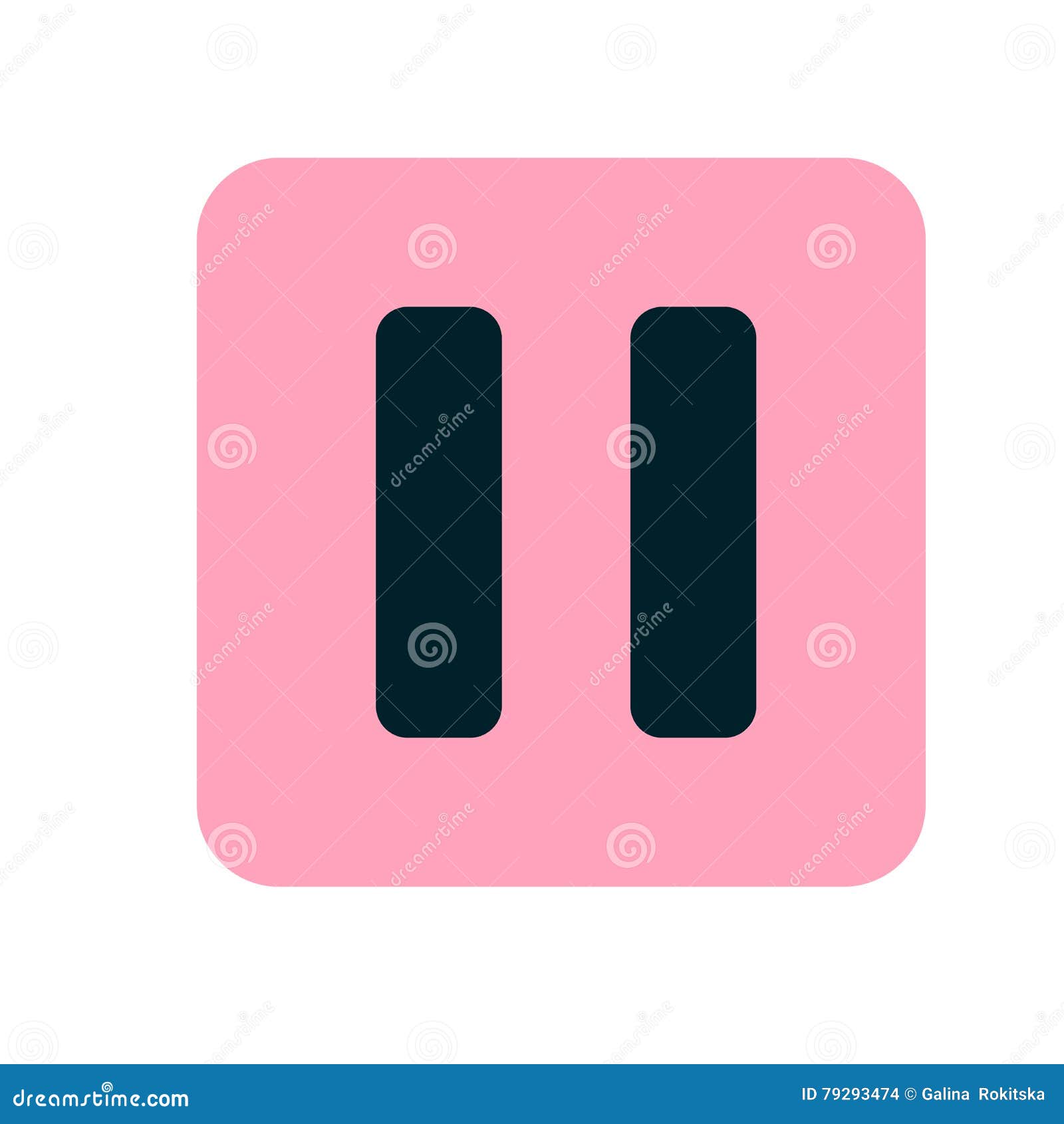 Pause Icon Illustration. Pink Icon. Vector Illustration Stock Vector ...